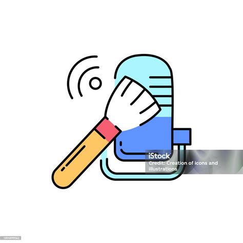 부스럭 거리는 색상 라인 아이콘으로 사운드 녹음 자율 감각 자오선 응답 소리를 즐기는 상징으로 음파 편집 가능한 스트로크 감각