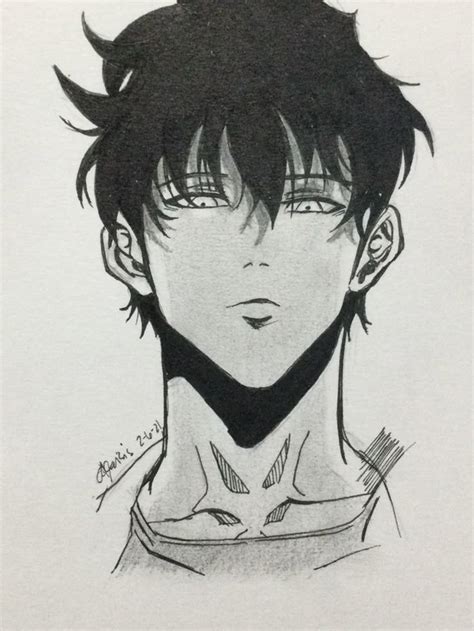 Sung Jin Woo In 2025 Easy Manga Drawings Naruto Sketch Drawing Sketches