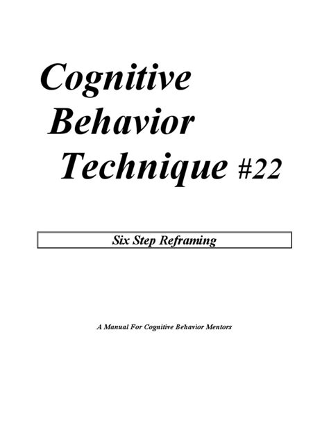 Six Steps Reframing Pdf Neuropsychological Assessment Behavioural Sciences