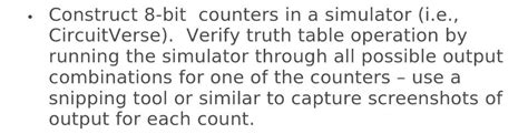 Solved Construct 8 Bit Counters In A Simulator Ie