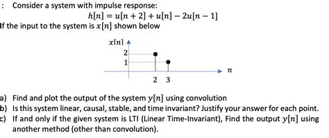 Solved Consider A System With Impulse Response H N