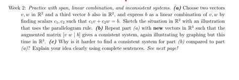 Solved Week Practice With Span Linear Combination And Chegg