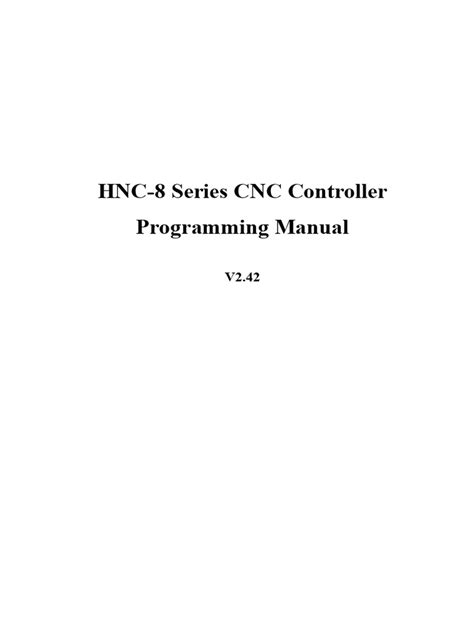 Hnc8 Cnc System Programming Manual 5 Axis V242 Pdf