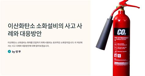 이산화탄소 소화설비의 사고 사례와 대응방안