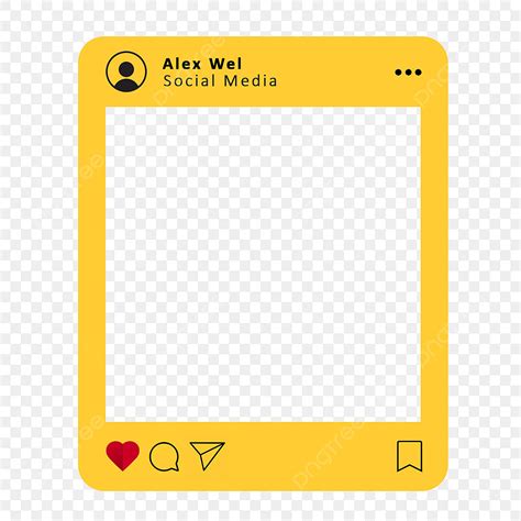 투명한 배경 일러스트 무료 Instagram 포스트 프레임 템플릿 인스타그램 노랑 틀 인스 타 그램 포스트 프레임 Png 일러스트 및 Psd 이미지 무료 다운로드