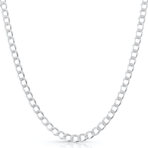 Italian 925 Sterling Silver Cuban Curb Link Chain Necklaces 2mm 10