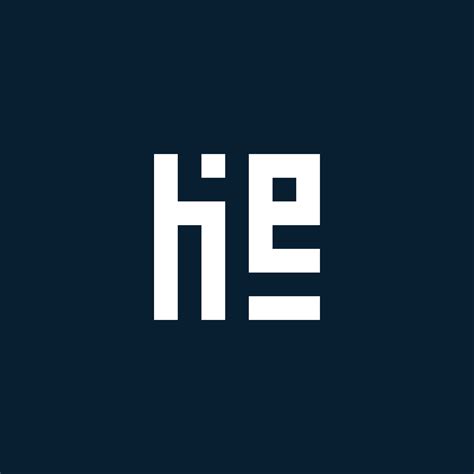 He Initial Monogram Logo With Geometric Style 10801502 Vector Art At Vecteezy