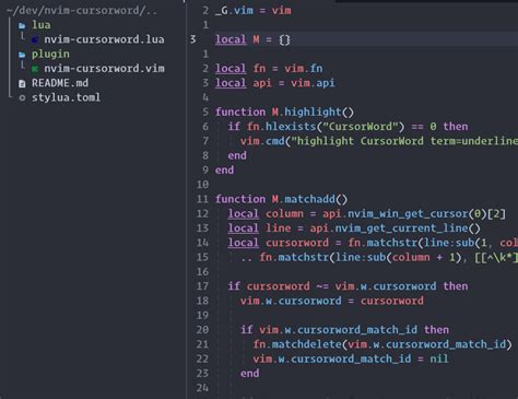 github xiyaowong nvim cursorword highlight the word under the cursor