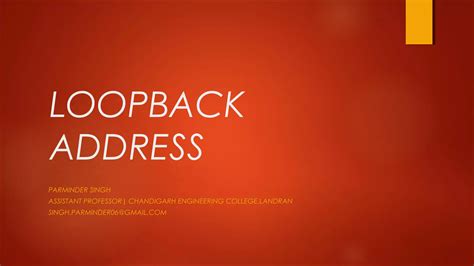 Loopback Address Ppt