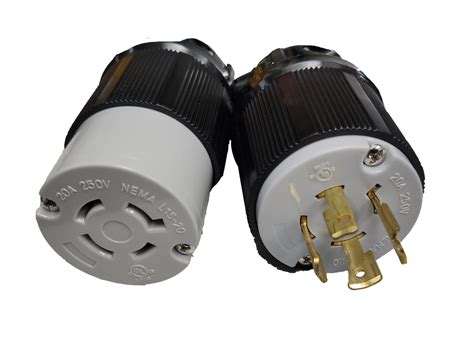 20A Twist Lock Outlet With Plug Cord Connector Type 3P E 4P 250V