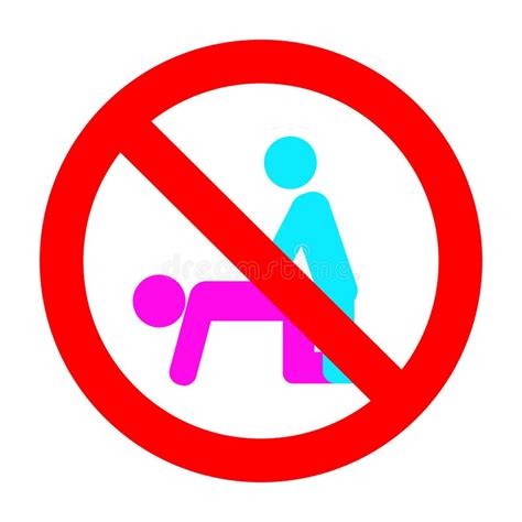 Prohibit Public And Unprotected Sex Ban Symbol Stock Vector Illustration Of Colored Blue