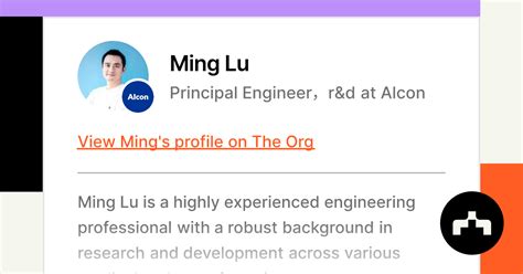 Ming Lu Principal Engineer，randd At Alcon The Org