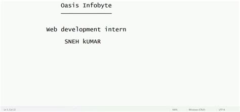 Sneh Kumar On Linkedin Everyone Webdevelopment Oasisinfobyte Internship