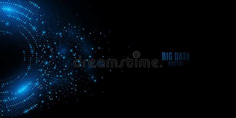Futuristic Background Of Digital Glowing Dots Big Data Visualization Into Cyberspace Network