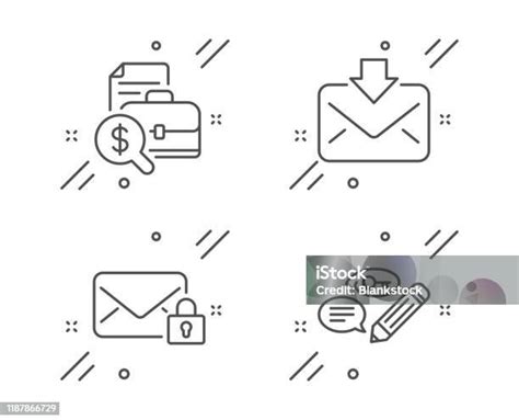 보안 메일 수신 메일 및 회계 보고서 아이콘 설정 키워드 기호입니다 벡터 0명에 대한 스톡 벡터 아트 및 기타 이미지 0명 교육 날씬한 Istock
