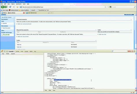 How To Use The Webmethod Getlistitems In Sharepoint With Jquery Youtube
