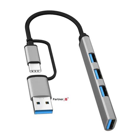 Jual Usb Hub Usb A Type C To 4 Port Usb A 3 0 5gbps Aluminium Usb Hub 2 In 1 Type C Usb Hub