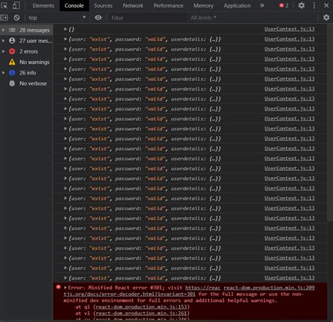 Javascript Minified React Error 301 Infinity Loop Rerendering