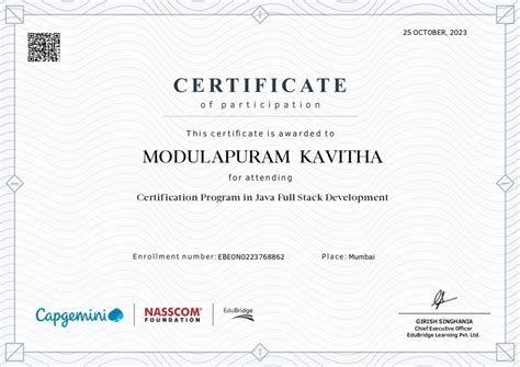 Earned Java Fullstack Development Certification Kavitha Modulapuram Posted On The Topic Linkedin