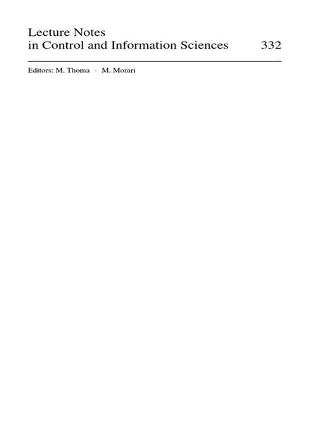 lecture notes in control and information sciences 332 shengyuan xu james lam robust control