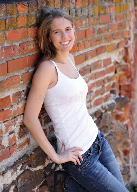 Cute Brunette Stock Image Image Of Style Youth Smiling 2418901