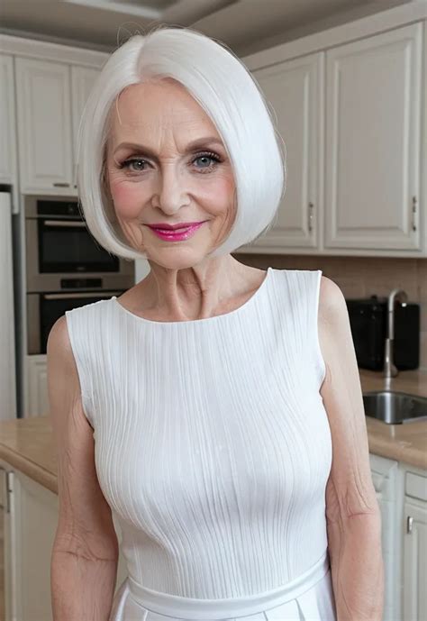 Attractive 75 Year Old Woman Face Has Fine Blue Eyeliner Black