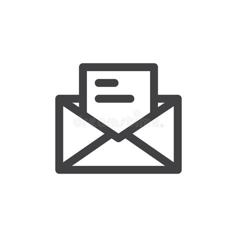 Letter Email Line Icon Outline Vector Sign Linear Style Pictogram Isolated On White Stock