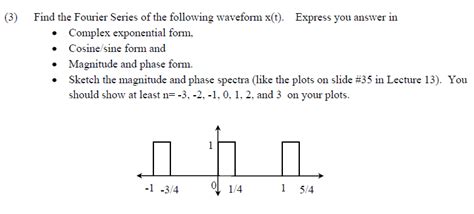 Solved Find The Fourier Series Of The Following Waveform Chegg