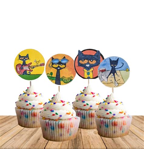 Pete The Cat Cupcake Toppers Cat Cupcakes Cupcake Toppers Christmas