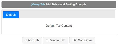 Dynamic JQuery Tabs Add Update Delete And Sorting