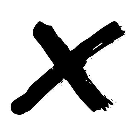 hand drawn cross mark illustration marker wrong sign clipart ink scribble checkbox single