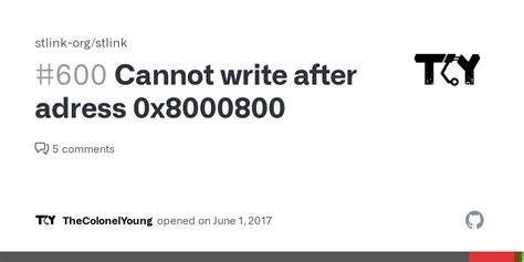 Cannot Write After Adress 0x8000800 · Issue 600 · Stlink Orgstlink · Github