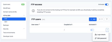 Change Password Of An FTP User Combell Support