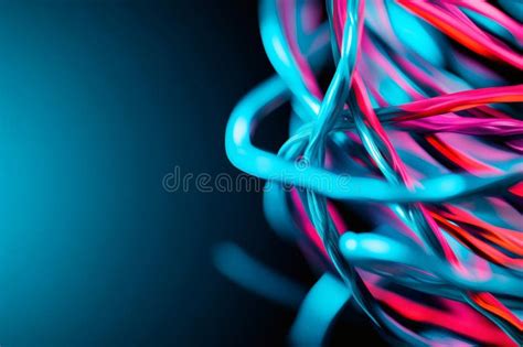 Vivid Blue And Red Light Streaks Twist With Energy Creating Stock Illustration Illustration