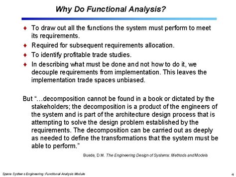 Functional Analysis Module Space Systems Engineering Version 1