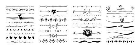 Premium Vector Handdrawn Borders Text Dividers Doodle Underlines Design Elements