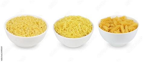 Collection Of Different Types Of Pasta On An Isolated White Background Different Types Of Pasta