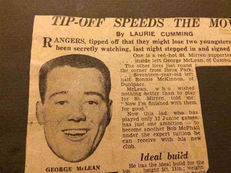 Mclean George Roy The Rangers Archives