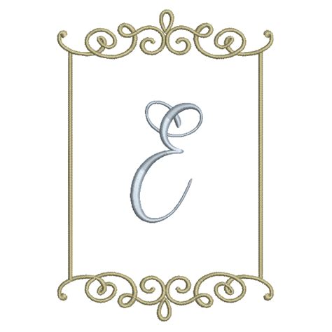 Vintage Border Alphabet E 5×7 Stitchbox Creations