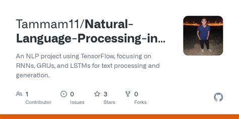 Github Tammam11natural Language Processing In Tensorflow