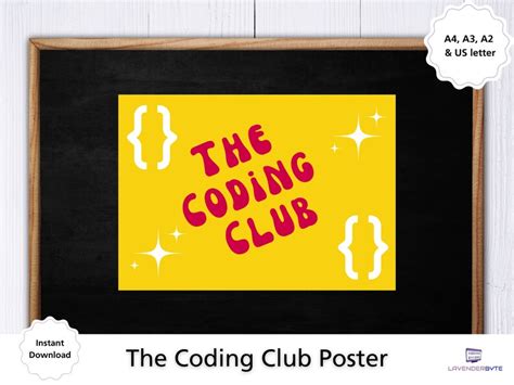 Classroom Coding Club Poster Retro Typography For Programmers