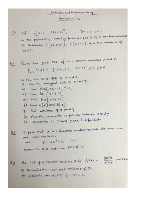 Assignment 1 Random Variables Pdf