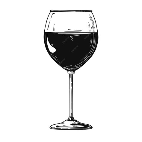 Premium Vector Standard Red Wine Glass Illustration