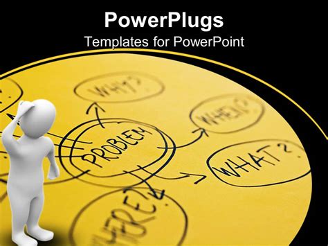 PowerPoint Template Problem Solving Graphic With Problem Word In Center And Problem Related