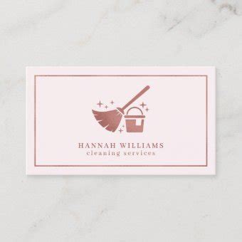 Rose Gold And Blush Pink Cleaning Services Business Card Zazzle