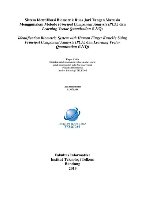 Pdf Sistem Identifikasi Biometrik Ruas Jari Tangan Manusia Menggunakan Metode Principal