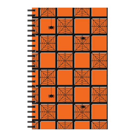 Orange Plaid Spider Webs Notebook Shutterfly