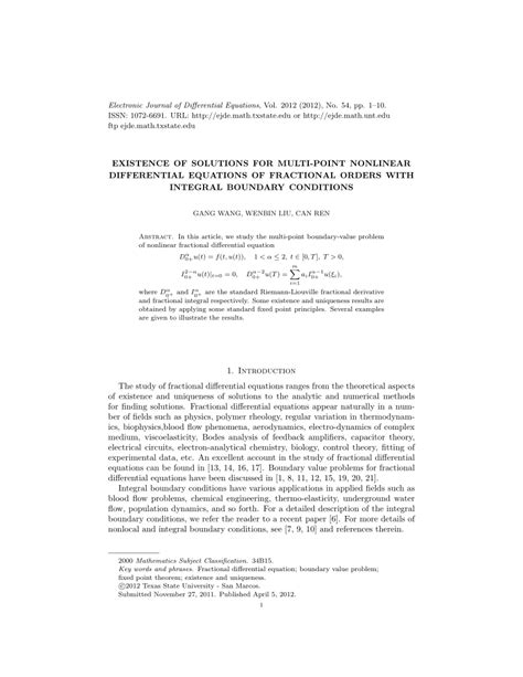 Pdf Existence Of Solutions For Multi Point Nonlinear Differential