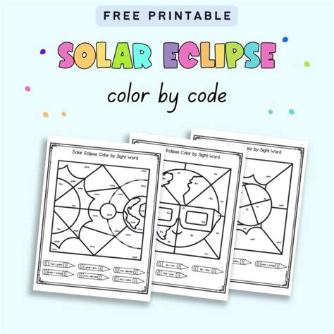 Free Printable Eclipse Color By Code Worksheets The Artisan Life