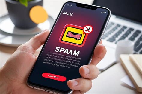 Premium Photo Warning Notification People With Spam Message Icon On Mobile Phone